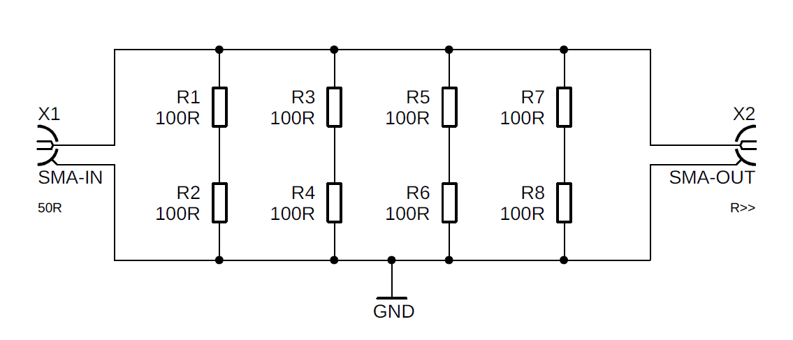 50Ω 1W Feedthrough Terminator